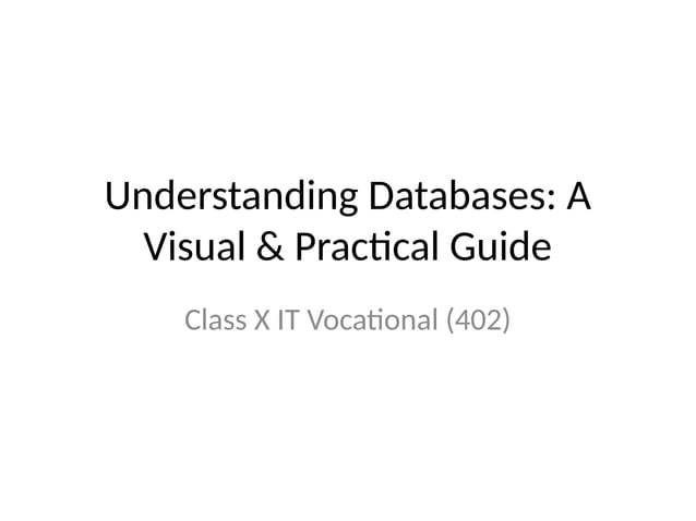 Educational value of database concepts in the real world | PPT