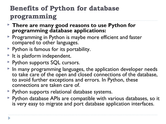Database programming