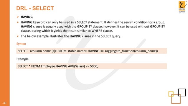 MS SQL - Database Programming Concepts by RSolutions | PPT