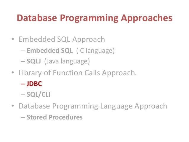 Database Programming Techniques Database Programming Techniques