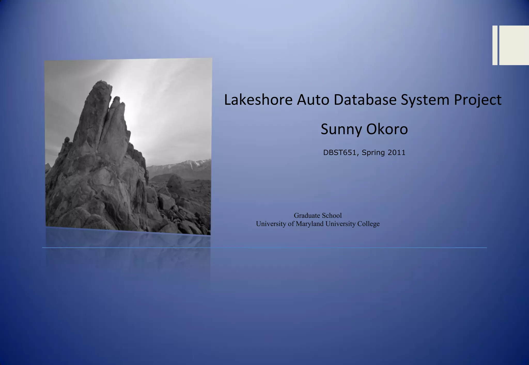 Database Design Project Oracle 11g Ppt 5609