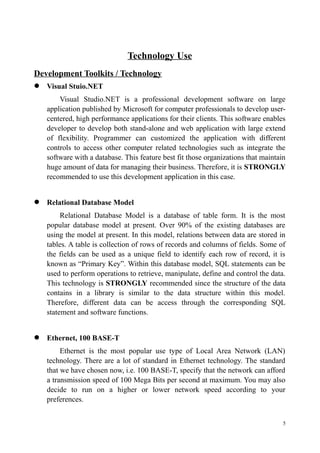 Database project | DOC | Operating Systems | Computer Software and Applications