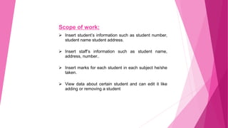 Database project | PPT