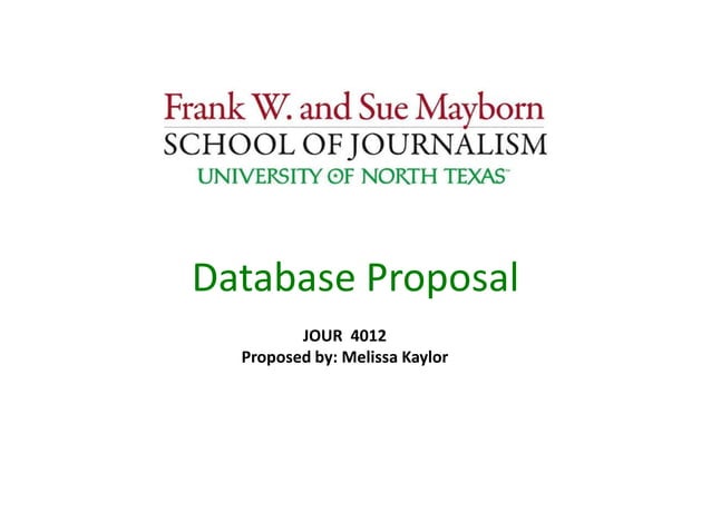 Database Proposal | PPT