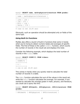 Database queries | DOC