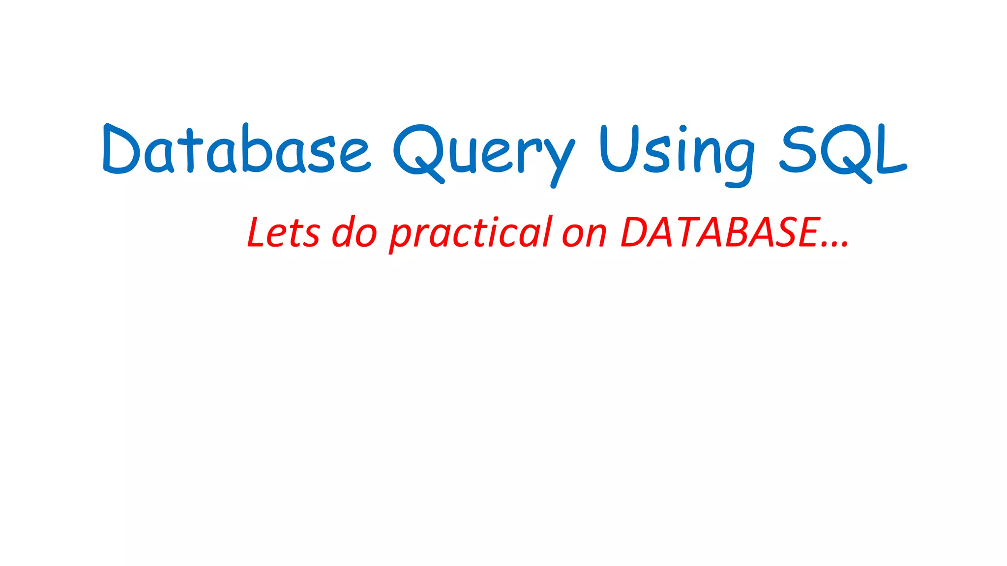 Database Query Using Sqlipdocx