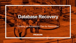 Automating Disaster Recovery PostgreSQL | PPT