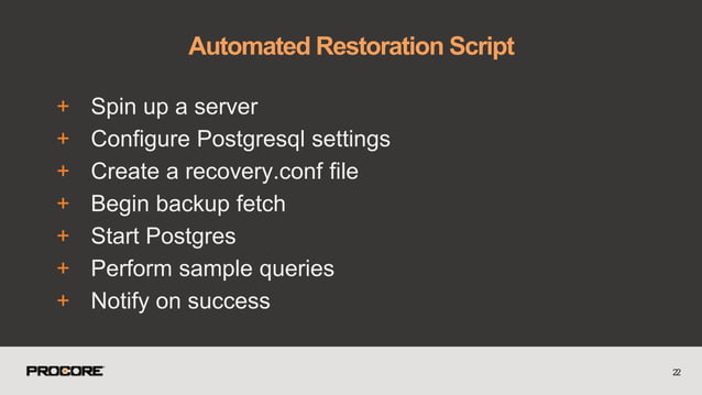 Automating Disaster Recovery Postgresql Ppt