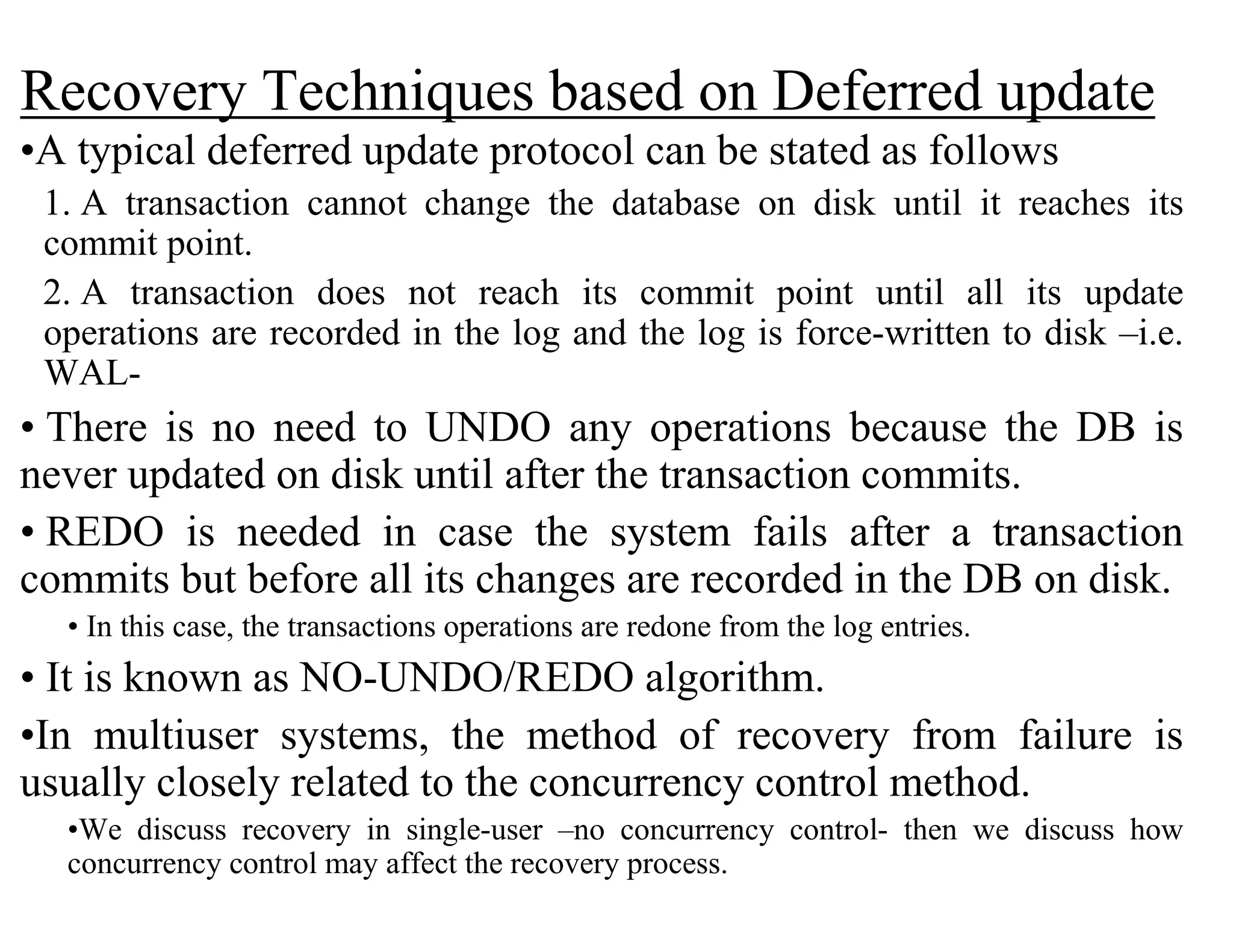 Database recovery techniques | PDF