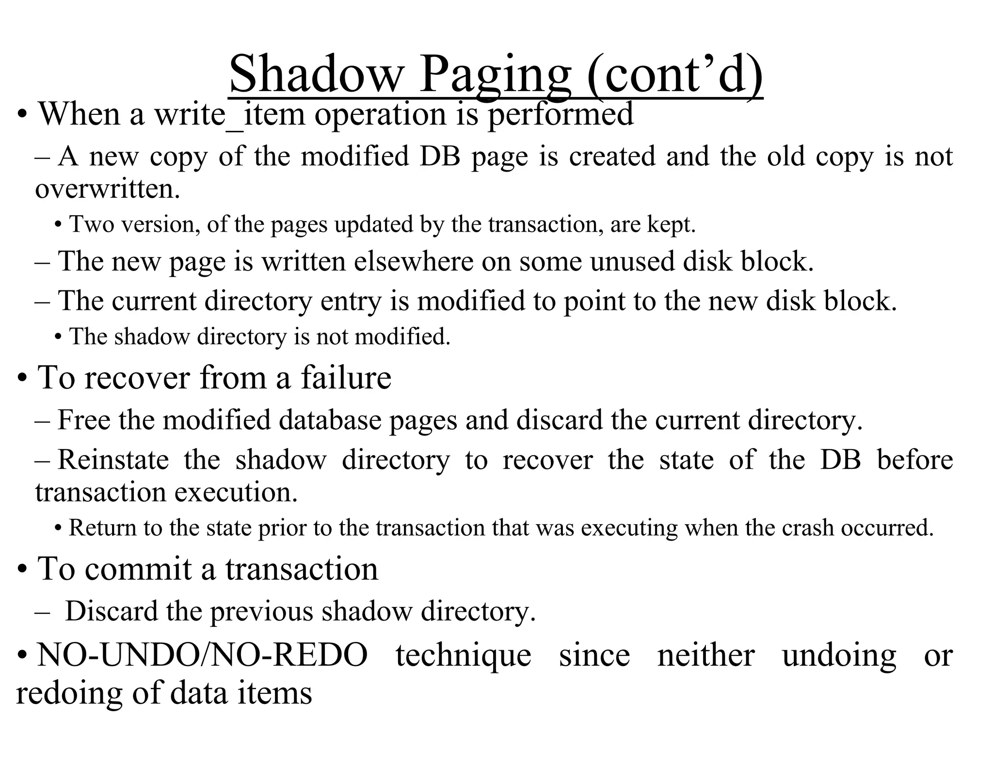Database recovery techniques | PDF