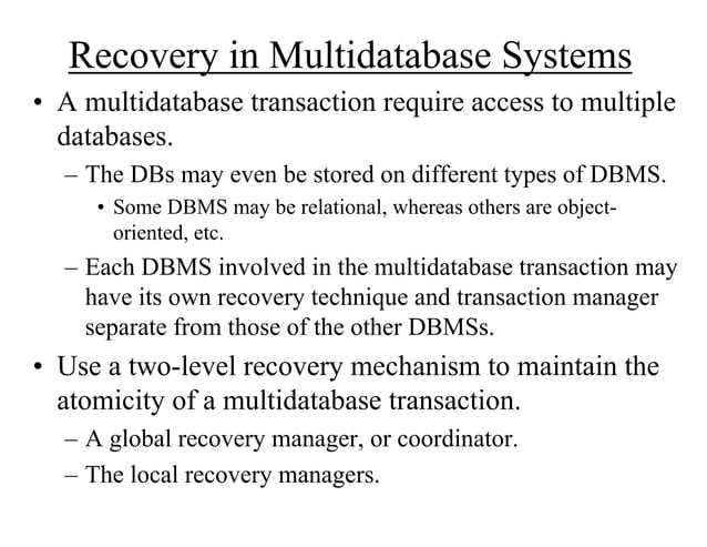Database recovery techniques | PDF