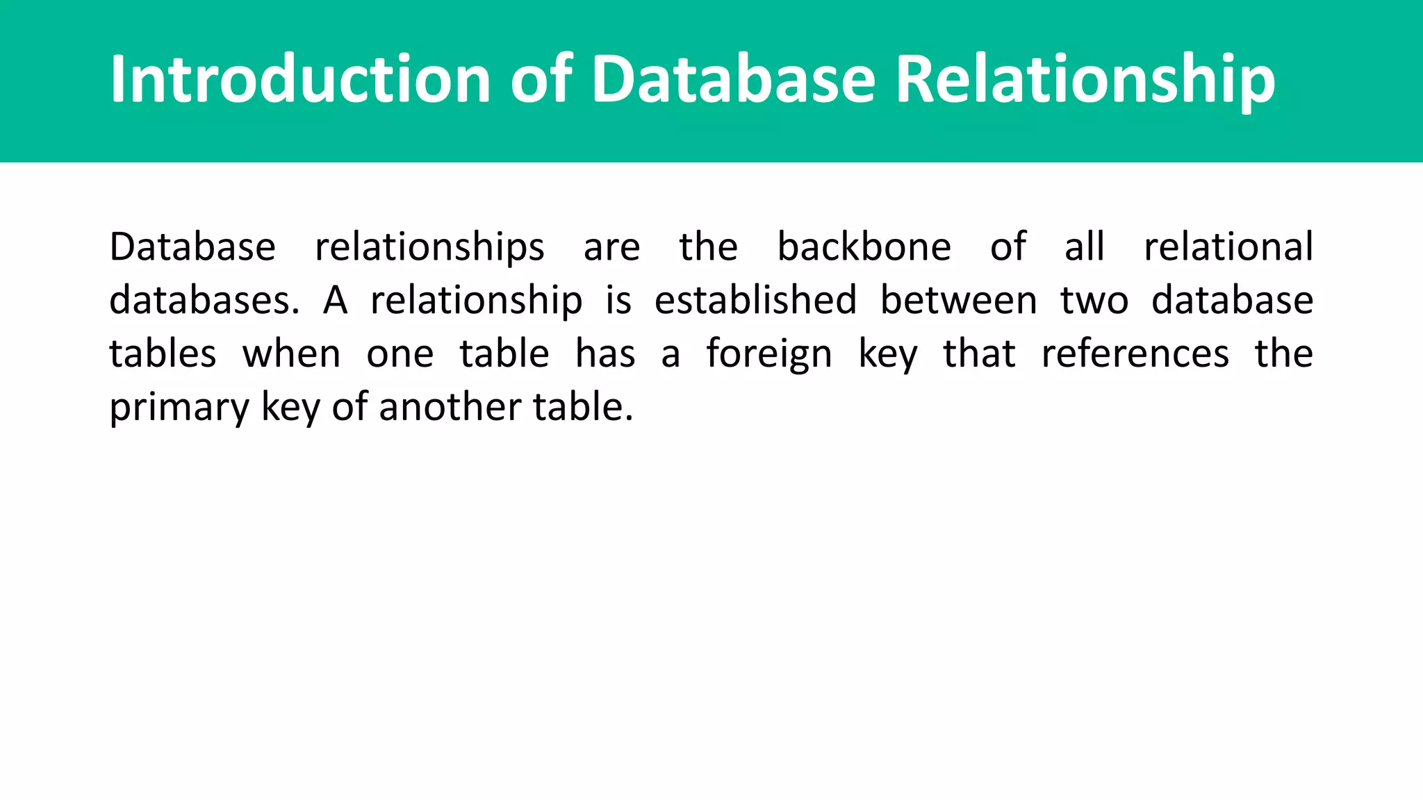 Database Keys & Relationship | PPTX