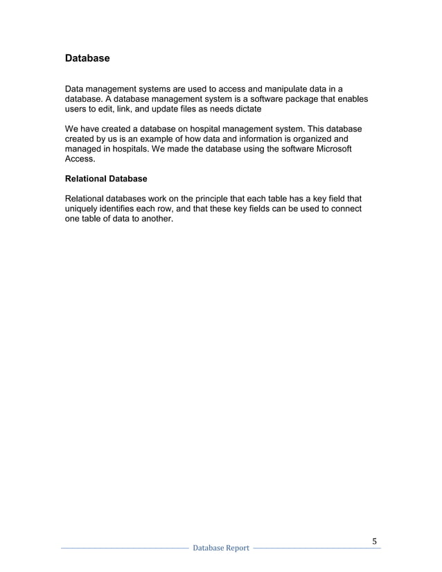 Database Management System report | DOCX