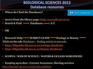 Database resources for biological sciences 2013 | PPTX | Databases ...
