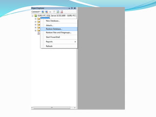 How to Restore SQL Server Database | PPTX