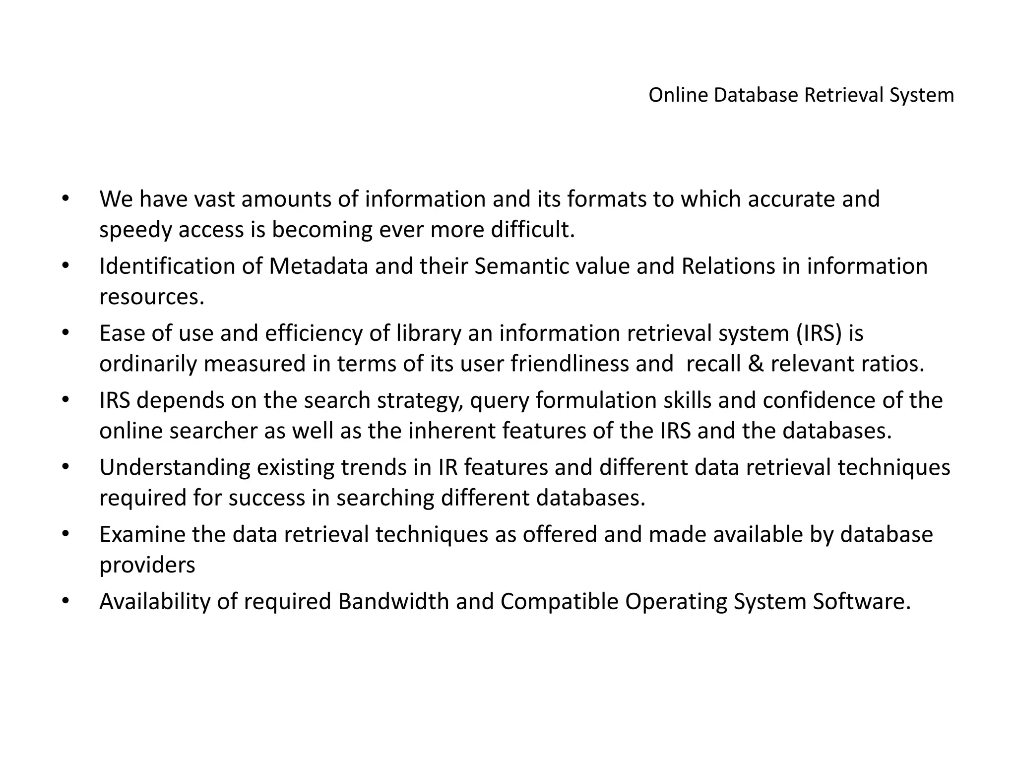 Database Retrieval System And Related Semantic Web Application Ppt