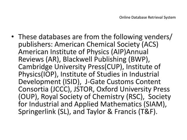 Database Retrieval System And Related Semantic Web Application Ppt