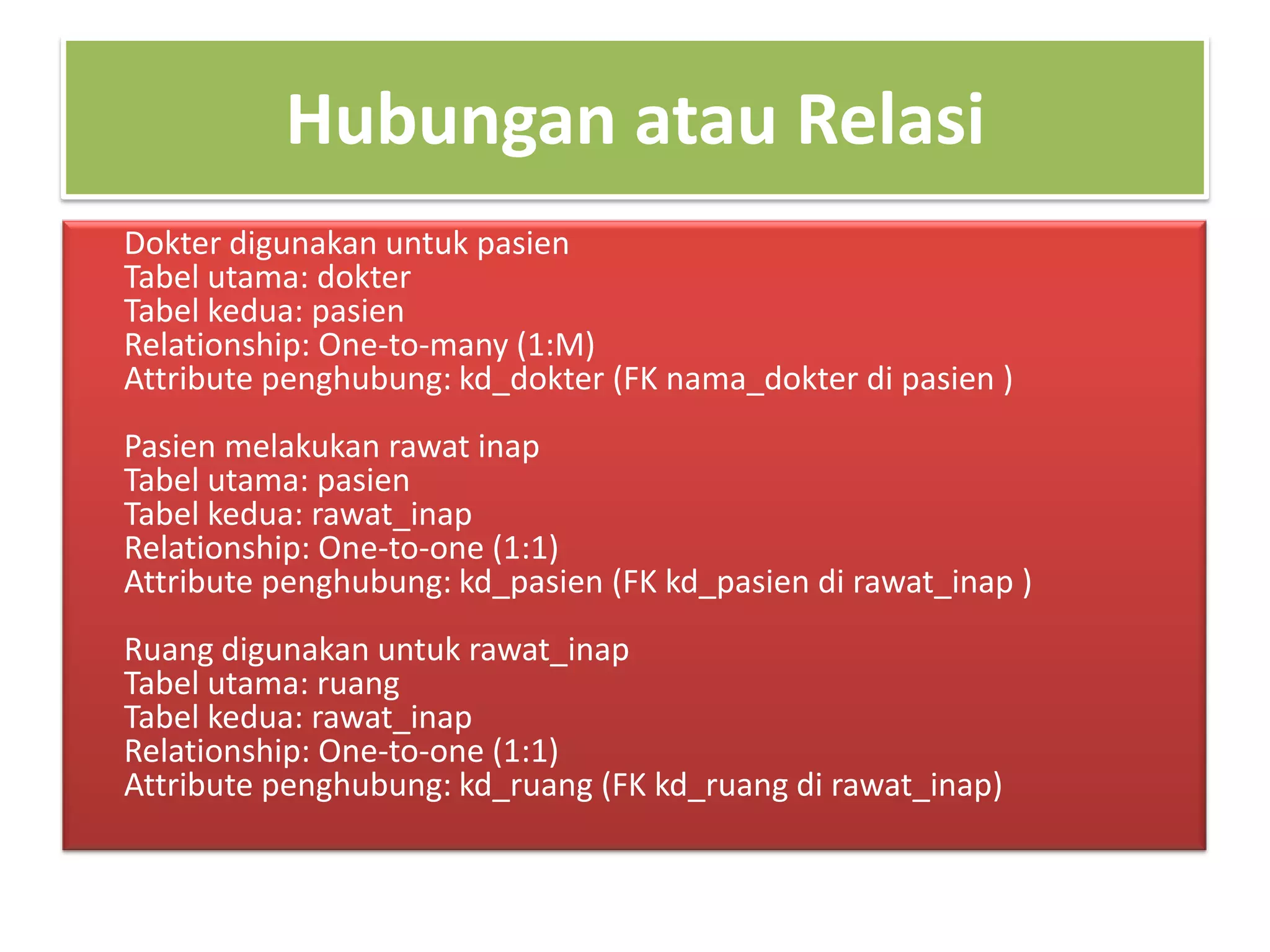 Database rumah sakit | PPTX