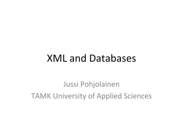 Xml Databases Ppt