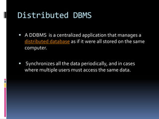 ditributed databases | PPTX | Databases | Computer Software and ...
