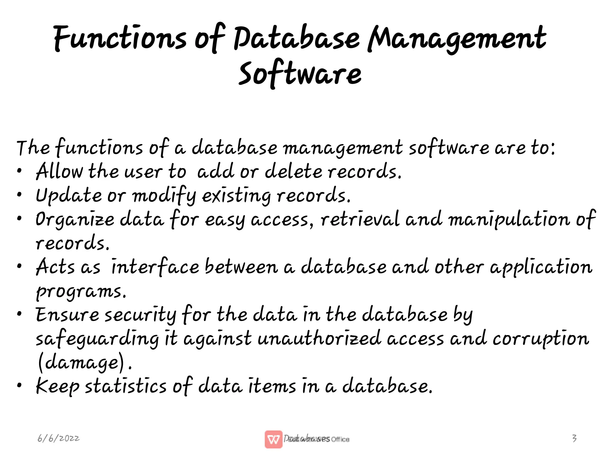 DATABASES NOTES FOR STUDENTS TAKING MICROSOFT PACKAGES | PPT