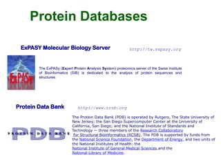 databases of Bioinformatics .pptx | Databases | Computer Software and Applications