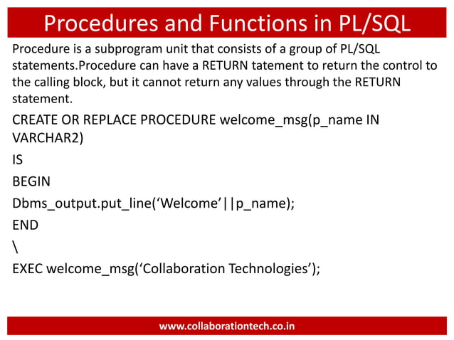 Introduction to Database SQL & PL/SQL | PPTX