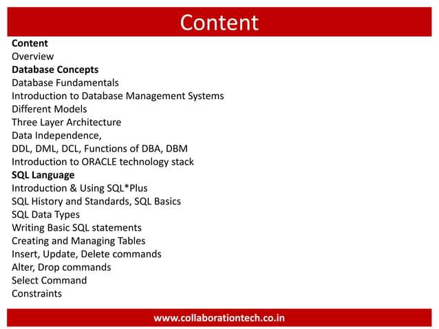 Introduction to Database SQL & PL/SQL | PPTX