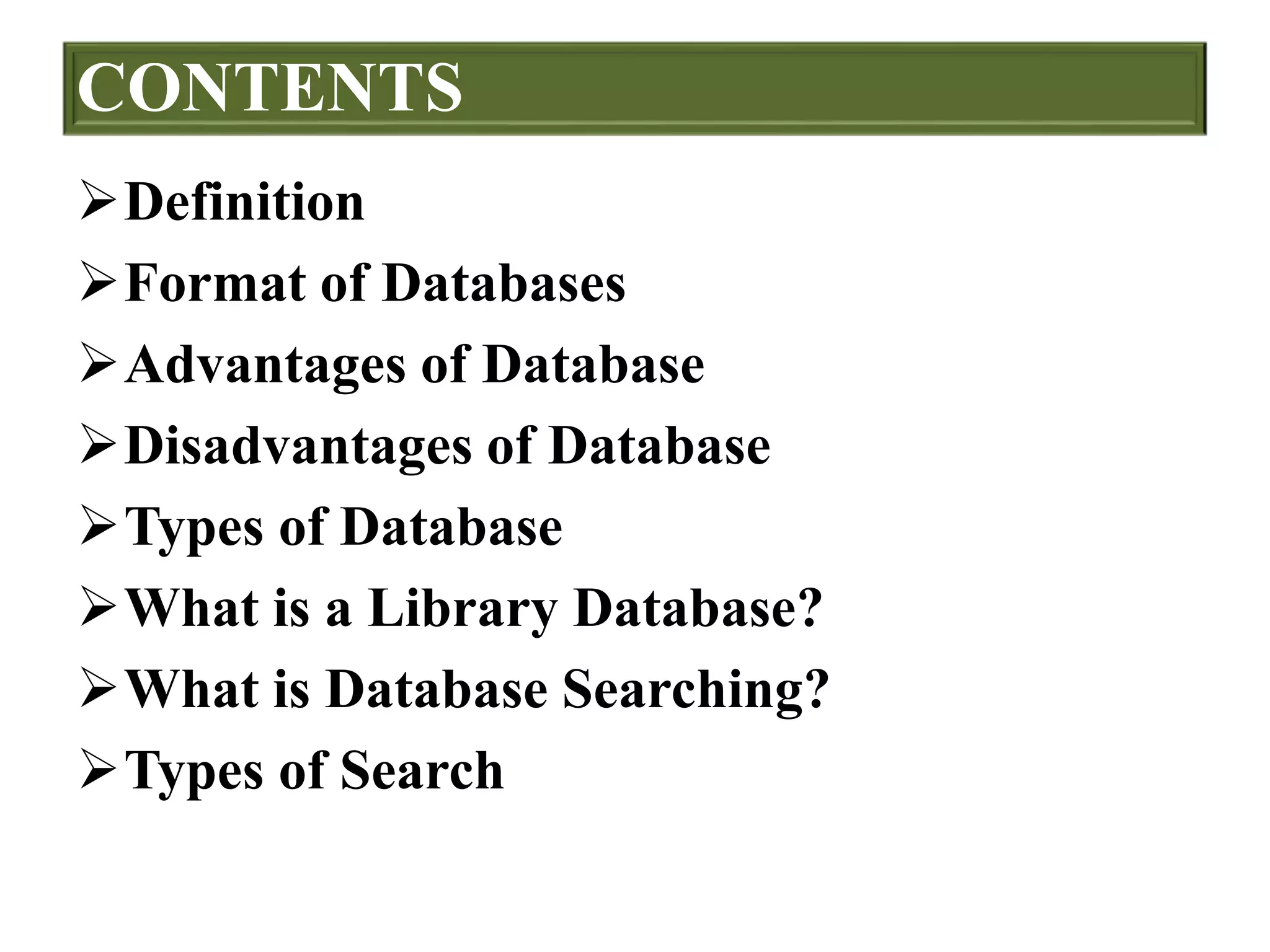 DATABASES AND SEARCHING | PPSX