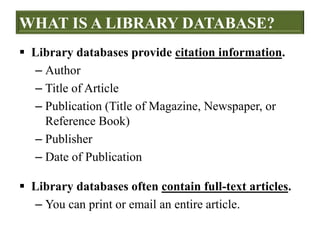 DATABASES AND SEARCHING | PPSX | Databases | Computer Software and Applications