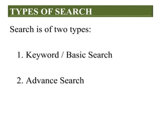 DATABASES AND SEARCHING | PPSX | Databases | Computer Software and Applications
