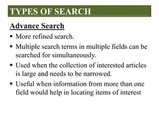 DATABASES AND SEARCHING | PPSX