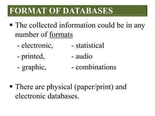 DATABASES AND SEARCHING | PPSX | Databases | Computer Software and Applications