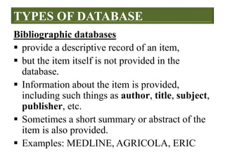 DATABASES AND SEARCHING | PPSX | Databases | Computer Software and Applications