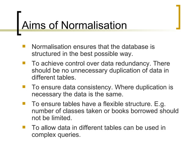 Databases: Normalisation | PPT | Databases | Computer Software and Applications