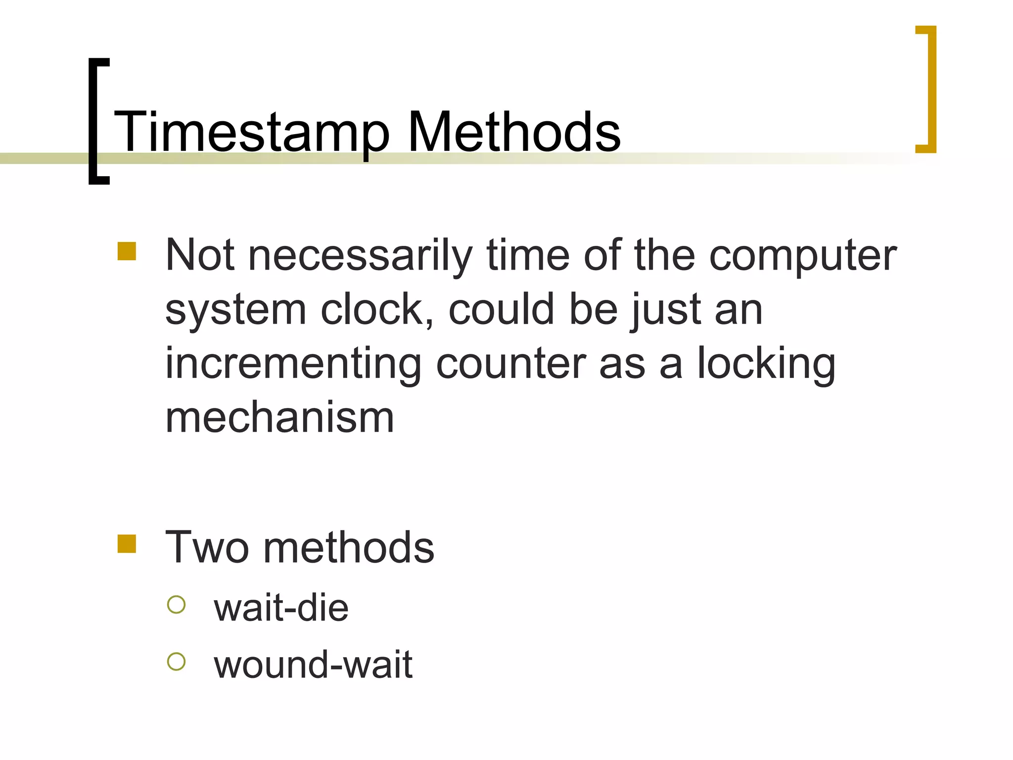 Databases: Locking Methods | PPT