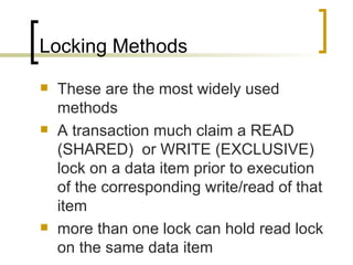 Databases: Locking Methods | PPT