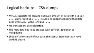 Scalabe MySQL Infrastructure | PPTX