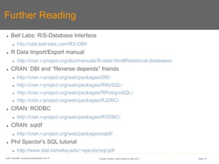 Accessing Databases from R | PDF
