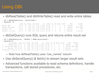 Accessing Databases from R | PDF