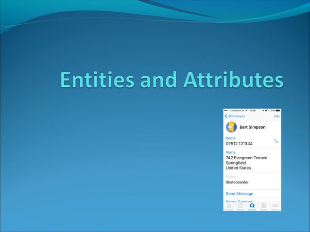 Entities and attributes | PPT | Databases | Computer Software and ...