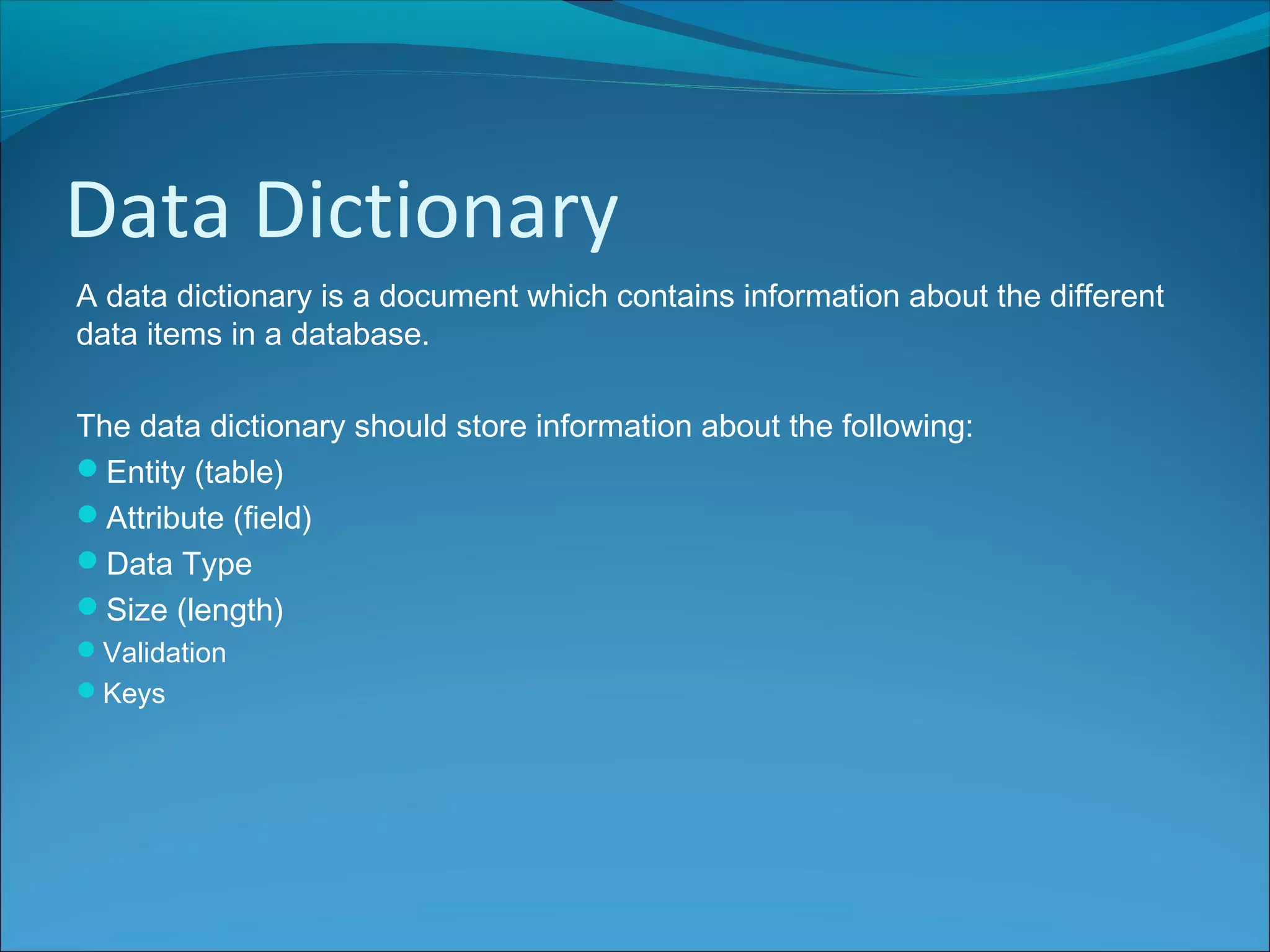 Data Dictionary | PPT