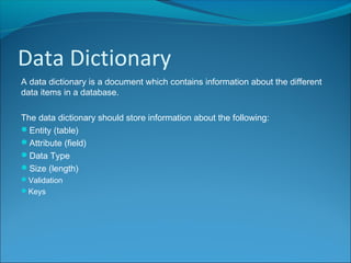 Data Dictionary | PPT