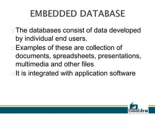 Databases and types of databases | PPTX