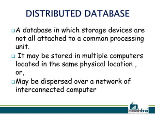 Databases and types of databases | PPTX