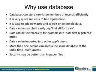 Databases and types of databases | PPTX