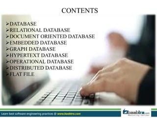 Databases and types of databases | PPT