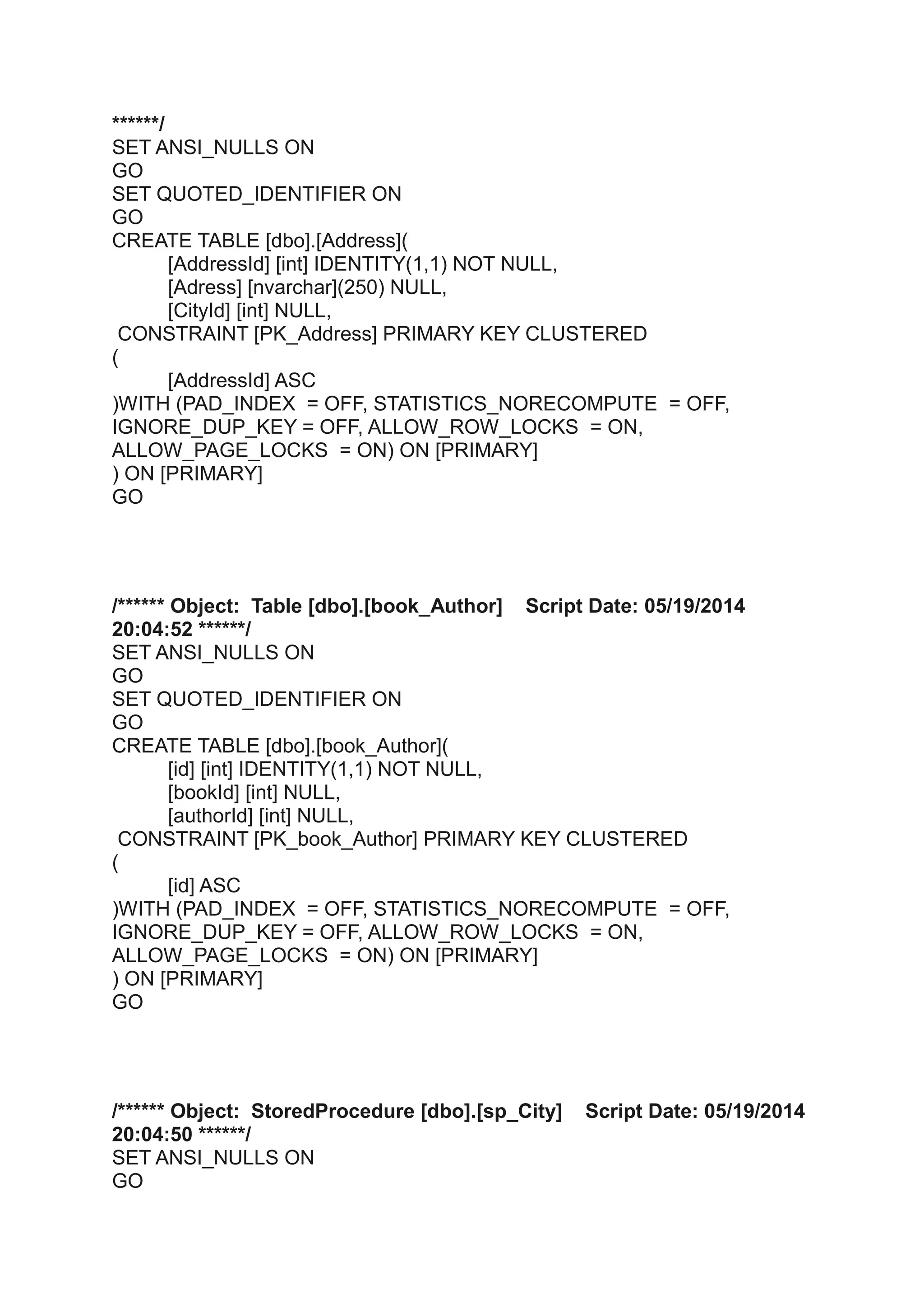 Database scripts | RTF