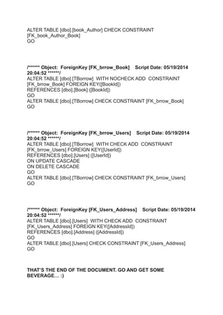 Database scripts | RTF