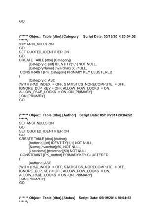Database scripts | RTF